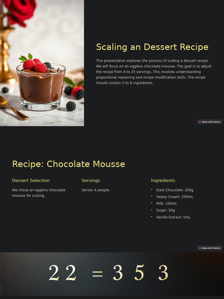 Scale Eggless Chocolate Mousse Recipe | PDF