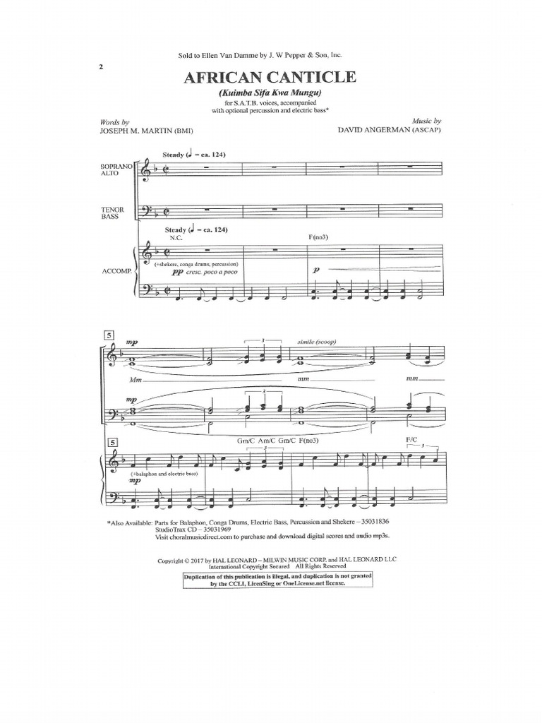 African Canticle | PDF