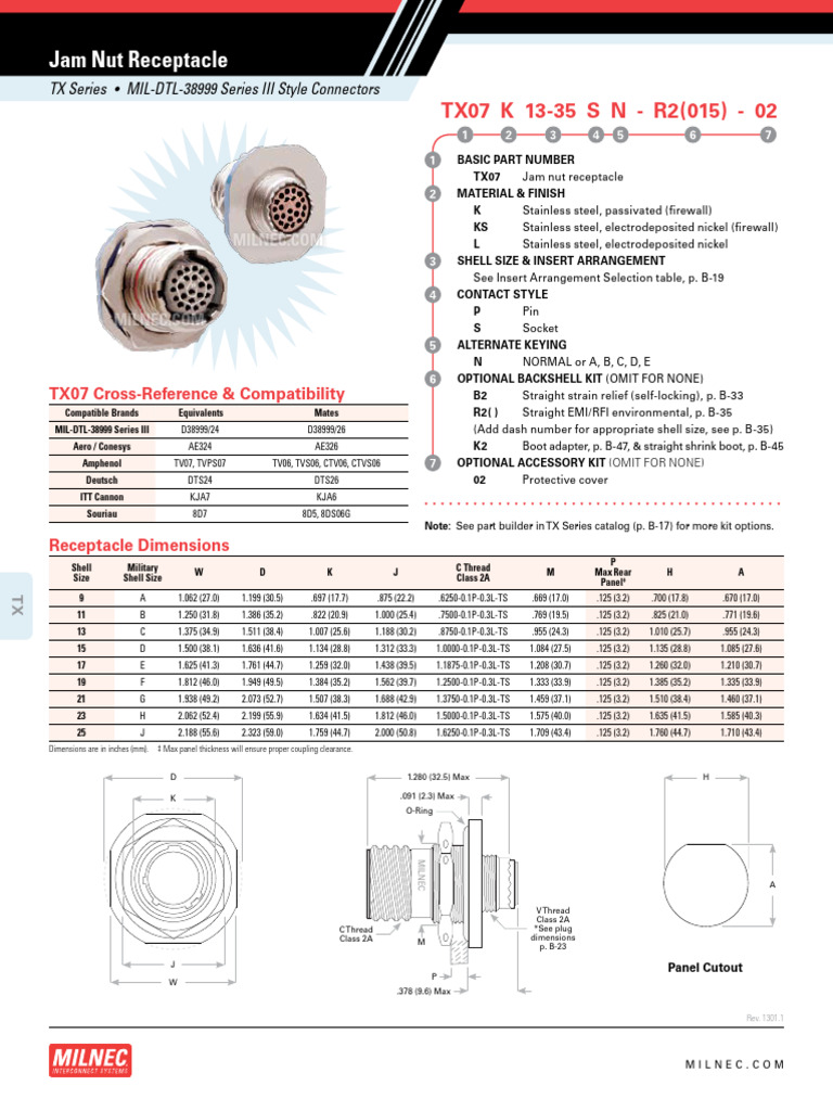 d38999-24-sst-datasheet | PDF | Electrical Connector | Electrical Components