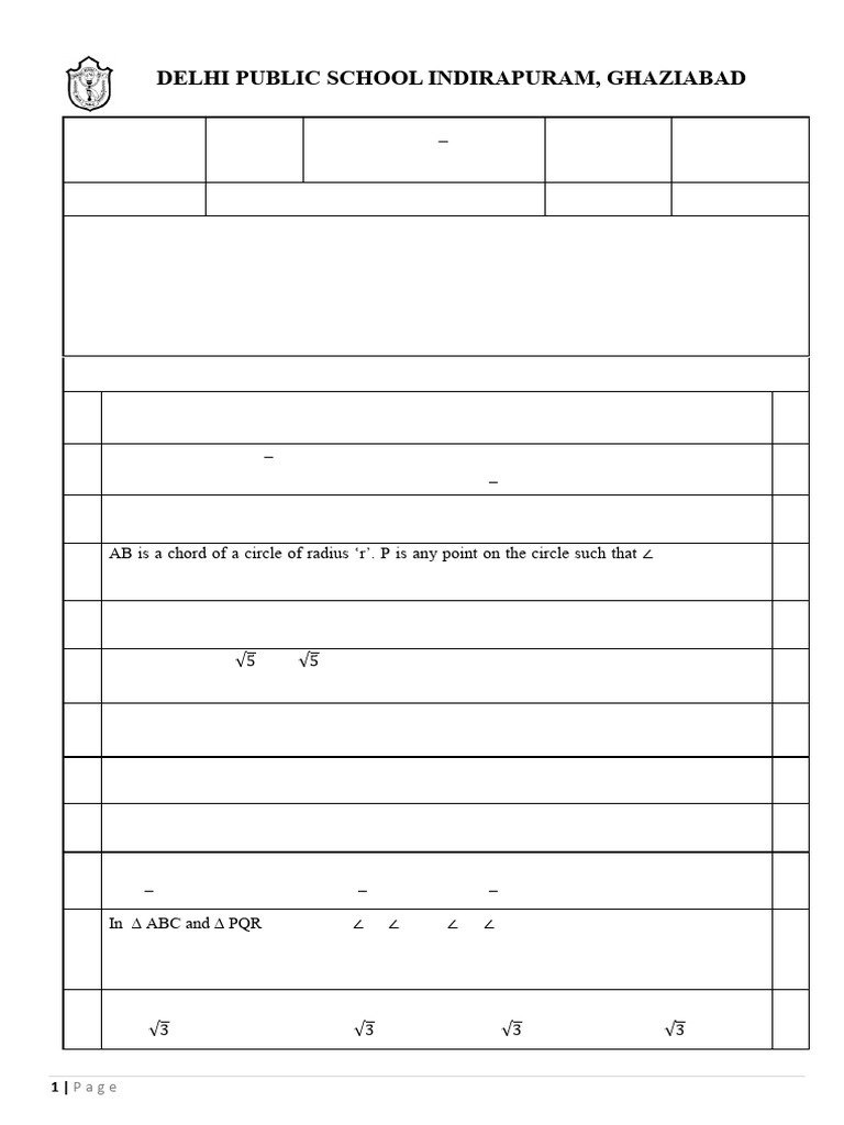 Sample Paper Mathematics Ix 202425 | PDF | Triangle | Cartesian ...