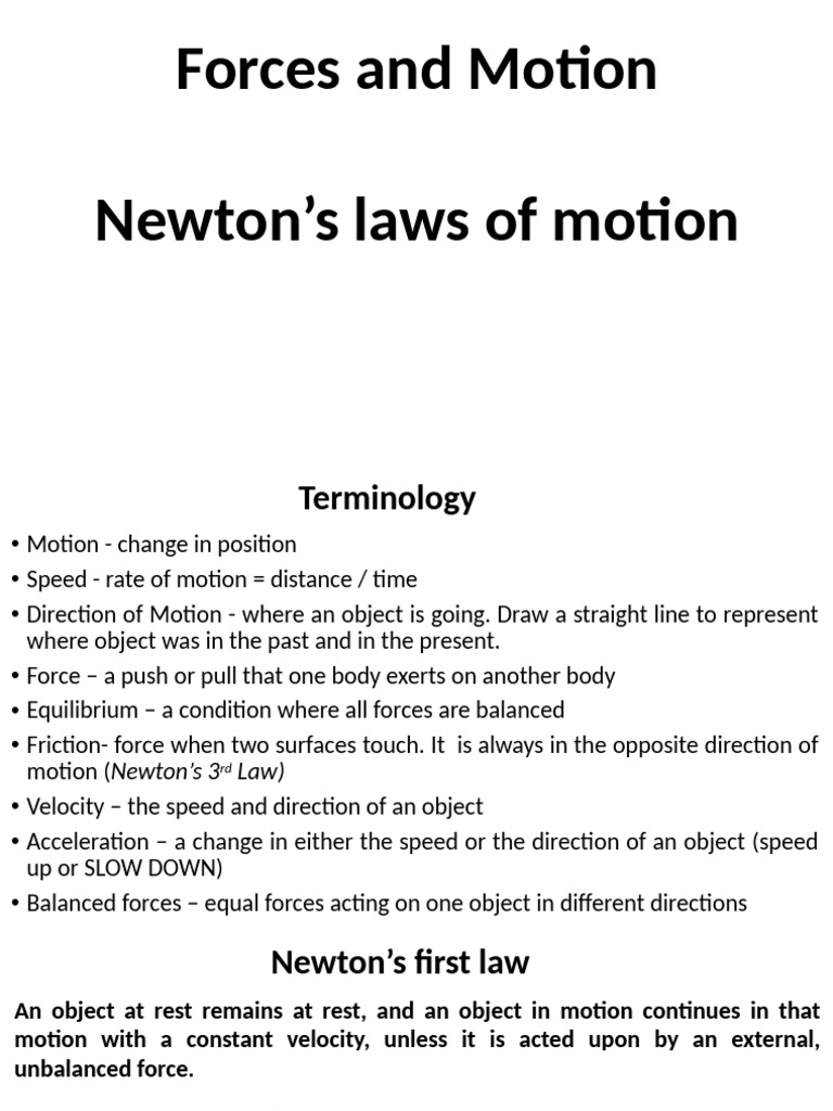 4. Forces and Motion, Newtons laws | PDF | Force | Friction