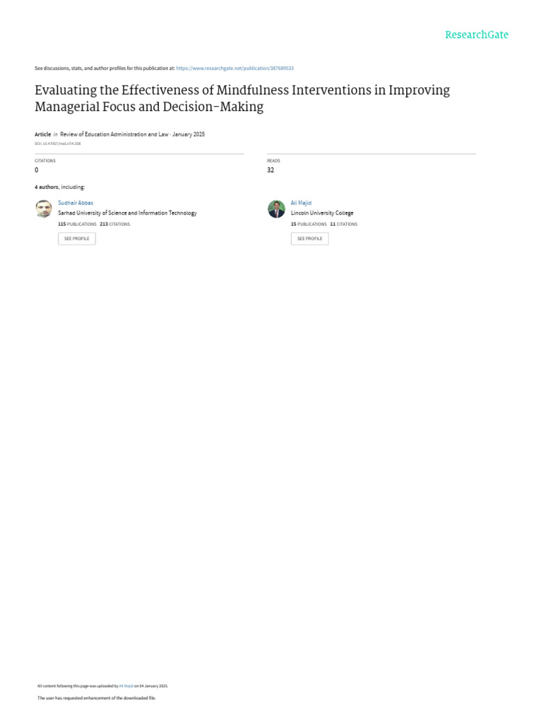 Evaluating The Effectiveness of Mindfulness Interventions in Improving ...