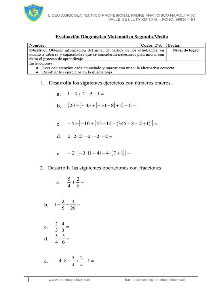 Diagnostico Segundo | PDF