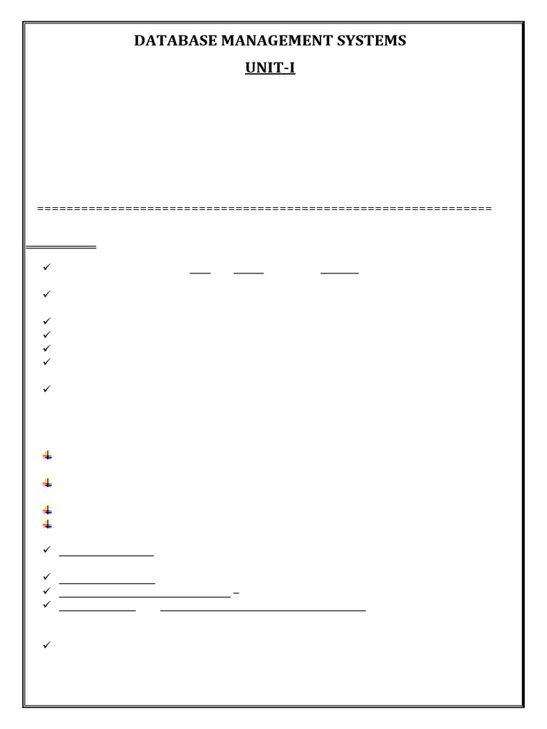 DBMS-UNIT-1 | PDF | Databases | Conceptual Model