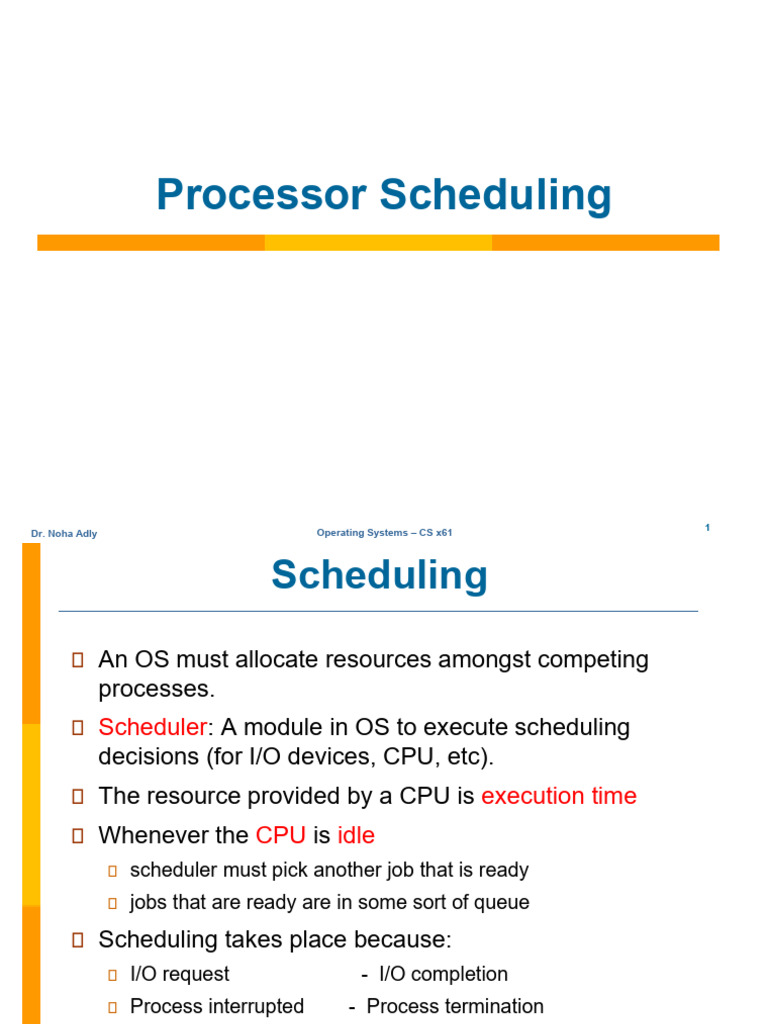 Lecture 09 - Process Scheduling | PDF | Scheduling (Computing) | Process (Computing)