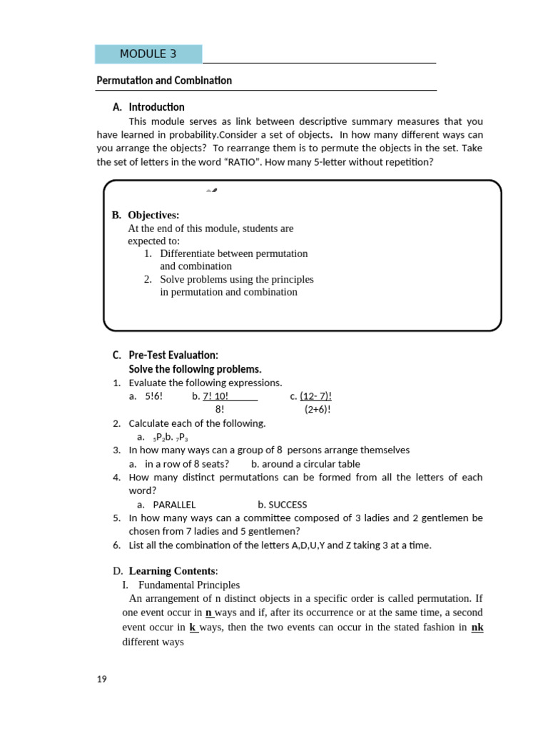 Permutations and Combinations Overview | PDF | Permutation | Mathematics
