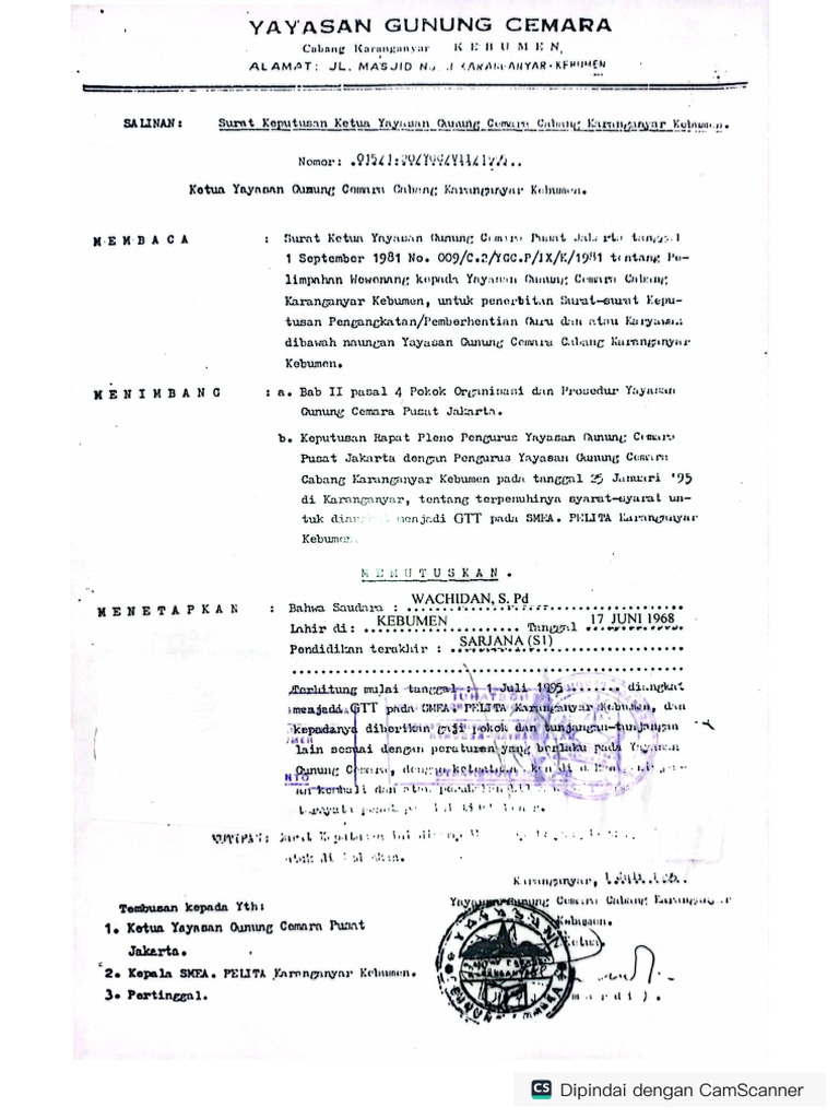 SK GTY Pertama Wachidan | PDF