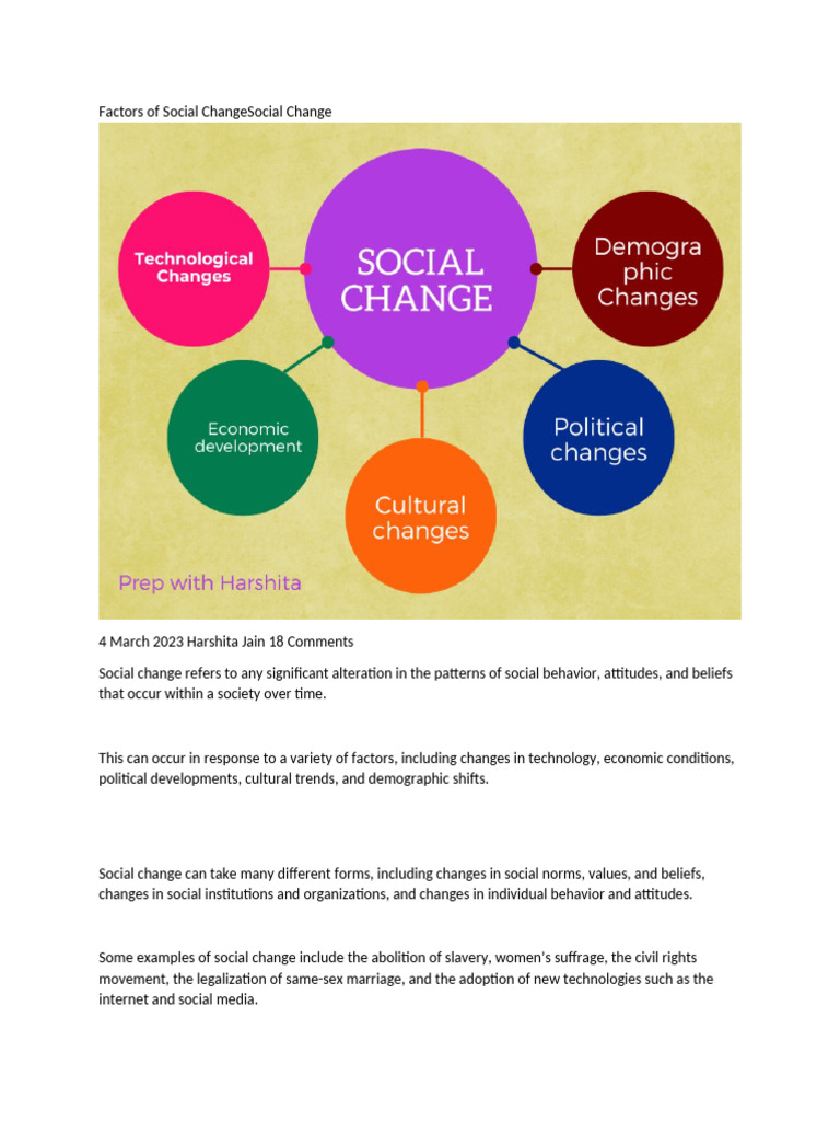 Factors of Social Change | PDF | Demography | Society