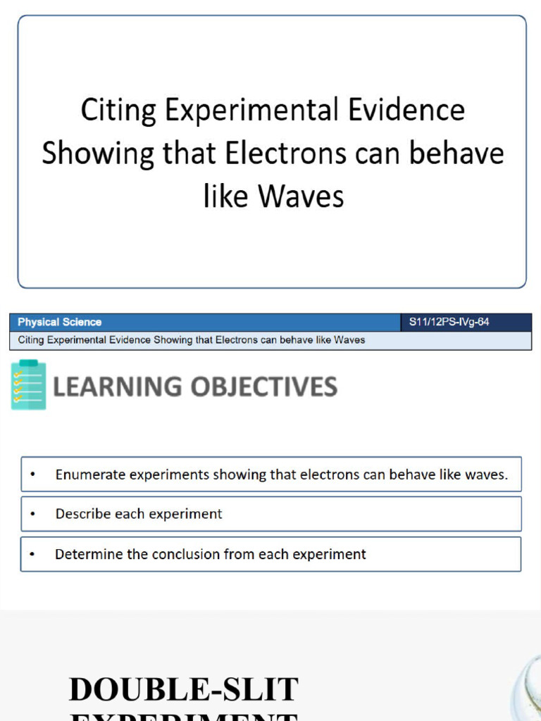 Davisson-Germer Experiment on Electrons | PDF