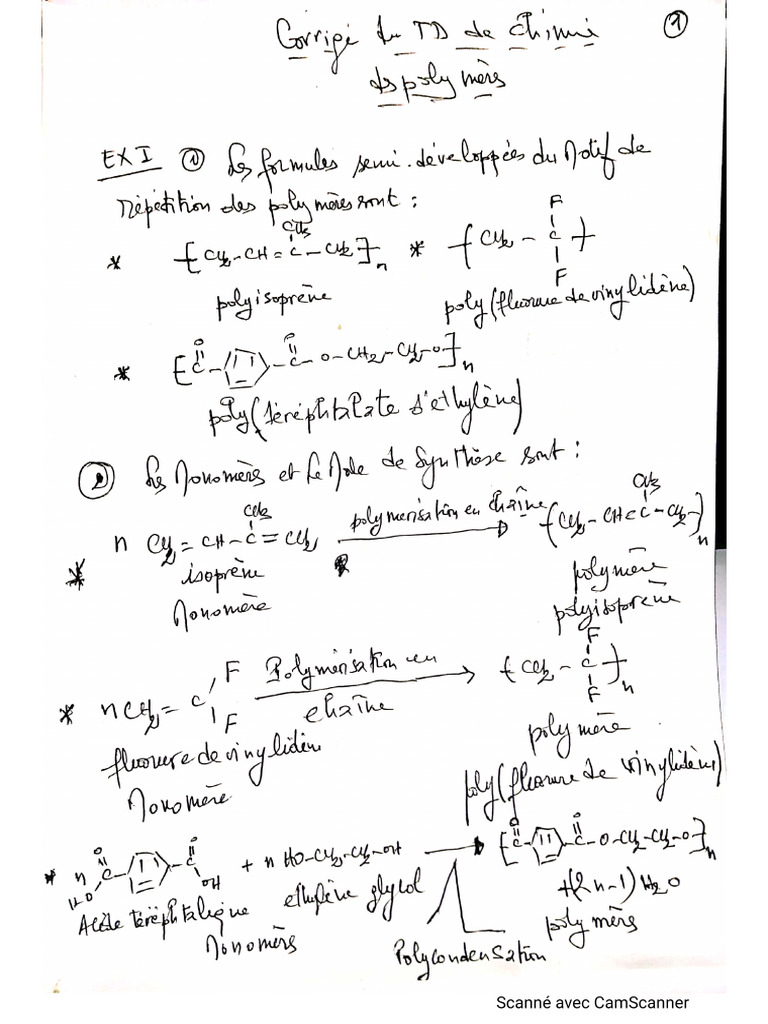Correction TD de Polymères 1 | PDF