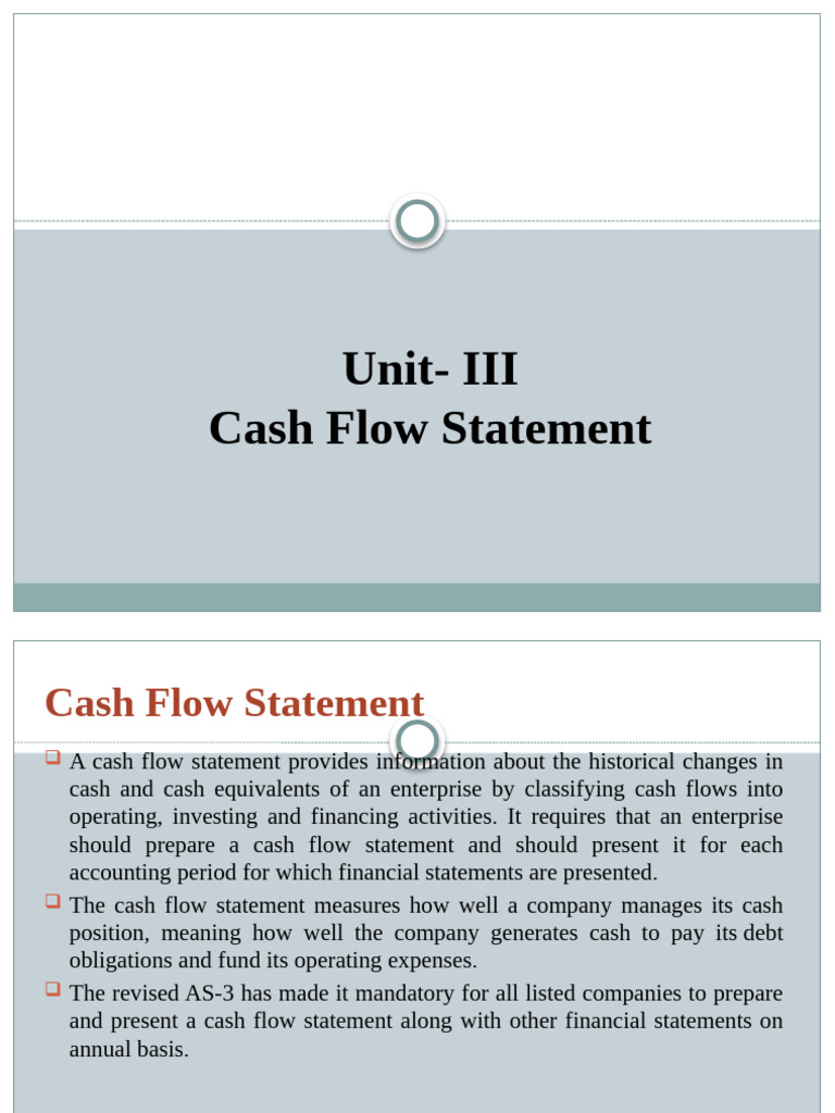 Understanding Cash Flow Statements | PDF | Cash Flow Statement | Dividend