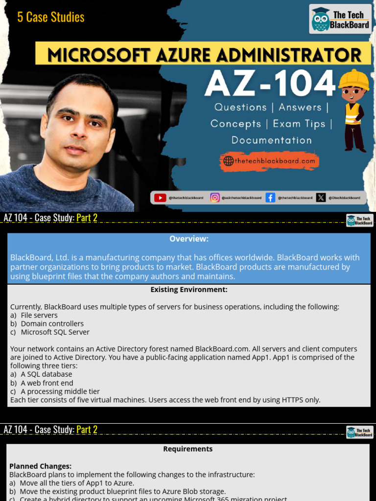 AZ-104 Case Study Overview and Requirements | PDF | Microsoft Azure ...