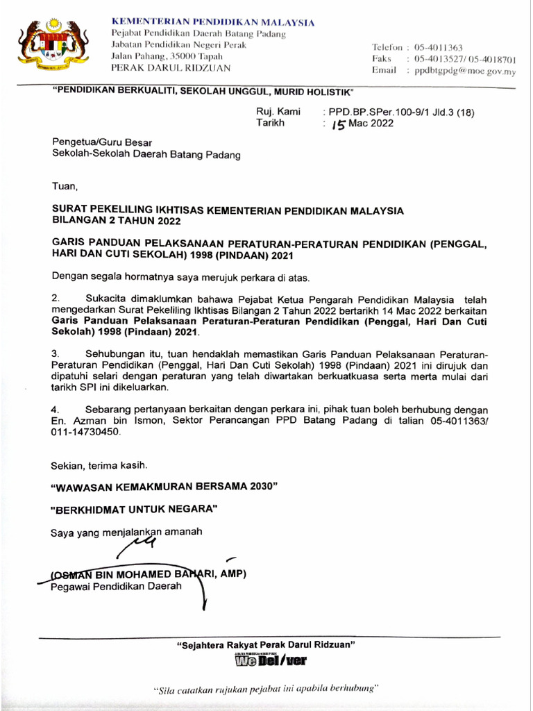 Surat Pekeliling Bil 2 Tahun 2022 | PDF