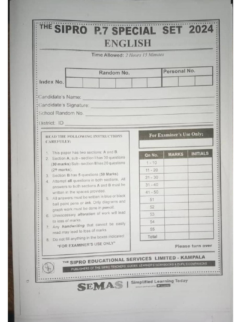 The Sipro Special Set English 2024 | PDF