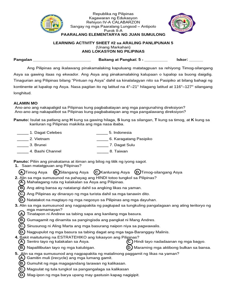 Q1W1 LAS2 in AP 5 | PDF