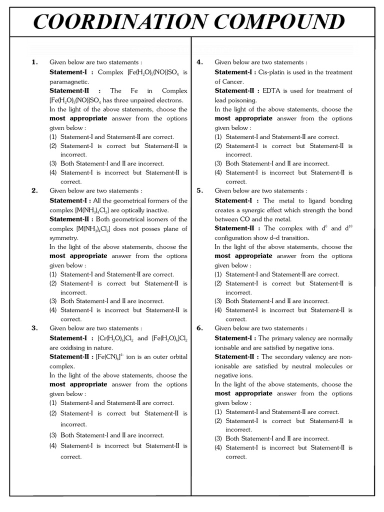 Magic DPP Coordination Compounds Nitesh Devnani | PDF | Coordination ...