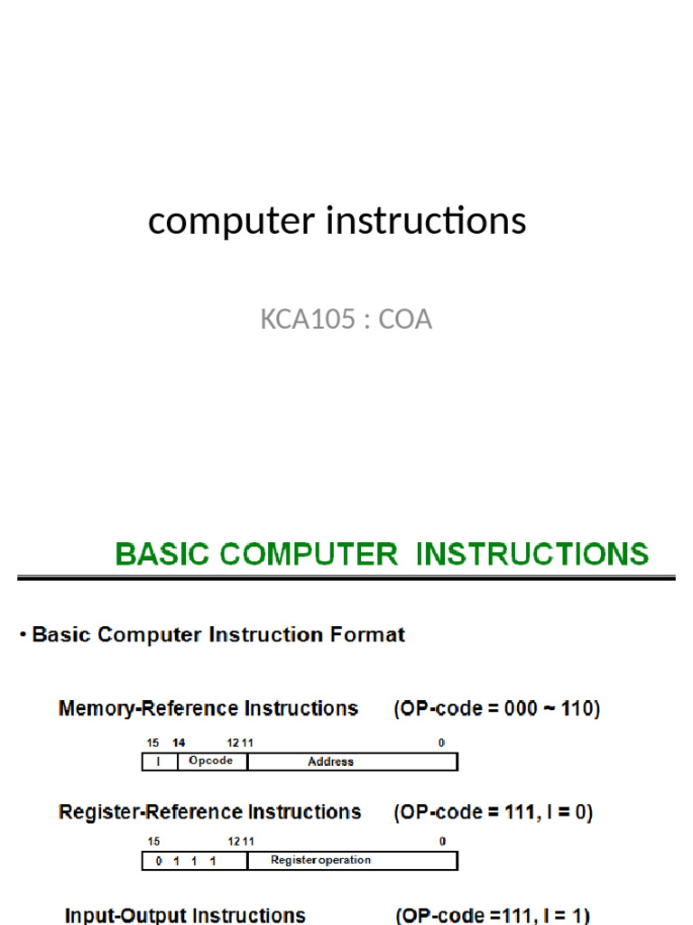 3.0 Computer Instructions | PDF