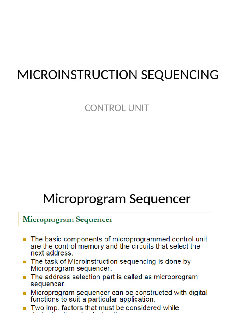3.3 Microinstruction Sequencing | PDF
