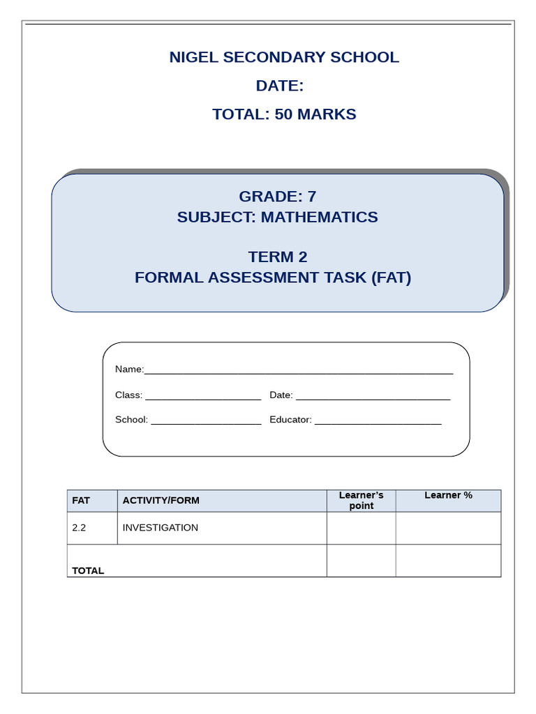 Grade 7 Math Investigation: Area & Perimeter | PDF | Area | Mathematics