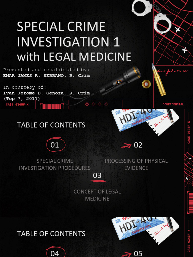 CDI2 Special Crime Investigation 1 With Legal Medicine | PDF | Coroner ...