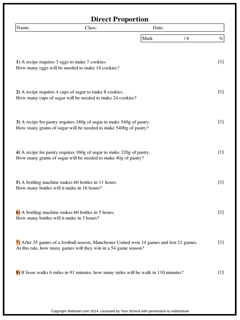 Direct Proportion | PDF