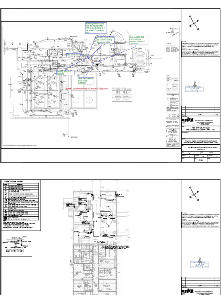 Existing Power Cable Routing Schematic Diagram Power System E 08 To E ...