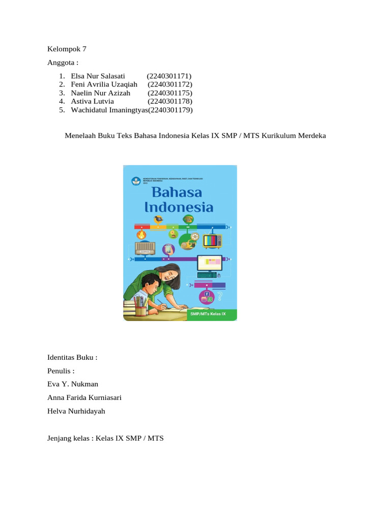 Kelompok 7 Telaah Buku Teks Kelas IX | PDF