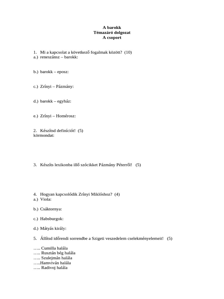 Barokk A | PDF