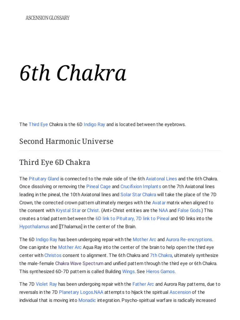 6th Chakra - Ascension Glossary | PDF