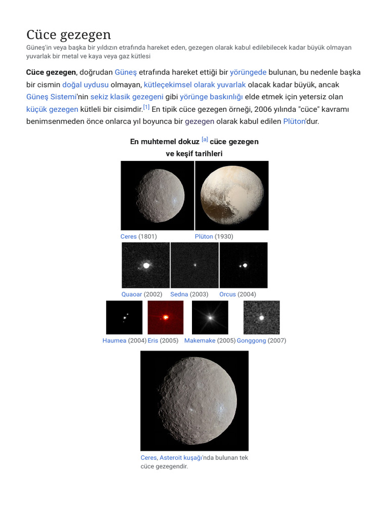 Cüce Gezegen - Vikipedi | PDF