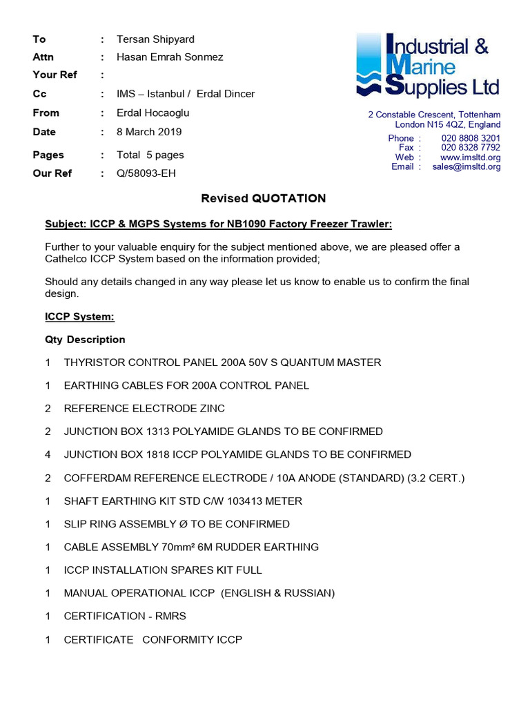 Q58093 Rev 2 Cathelco ICCP MGPS Systems NB1090 (3) | PDF | Ships