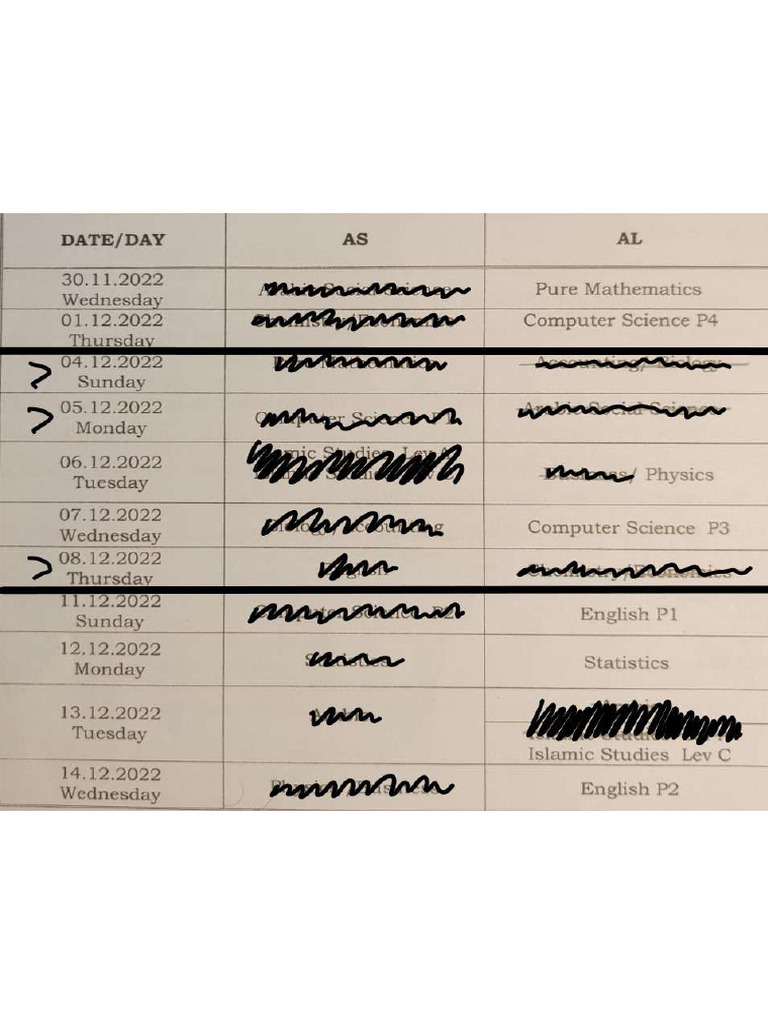 Term 1 Time Table | PDF
