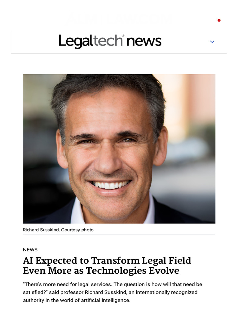 AI Expected To Transform Legal Field Even More As Technologies Evolve ...
