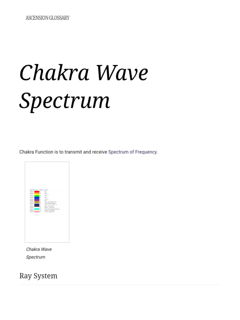 Chakra Wave Spectrum - Ascension Glossary | PDF