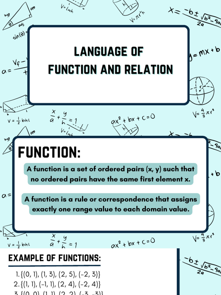 Language of Function and Relation | PDF | Function (Mathematics) | Mathematical Logic