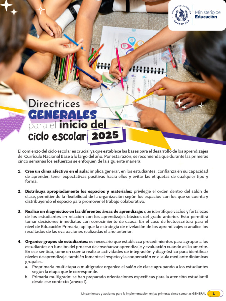 Directrices Generales para El Inicio Del Ciclo Escolar 2025 1 | PDF ...