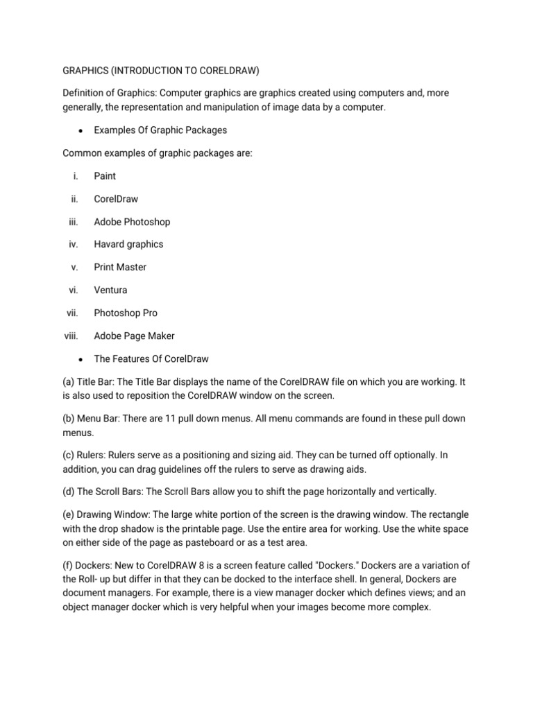 21232_GRAPHICS (Introduction to CorelDraw) | PDF | Window (Computing) | Shape