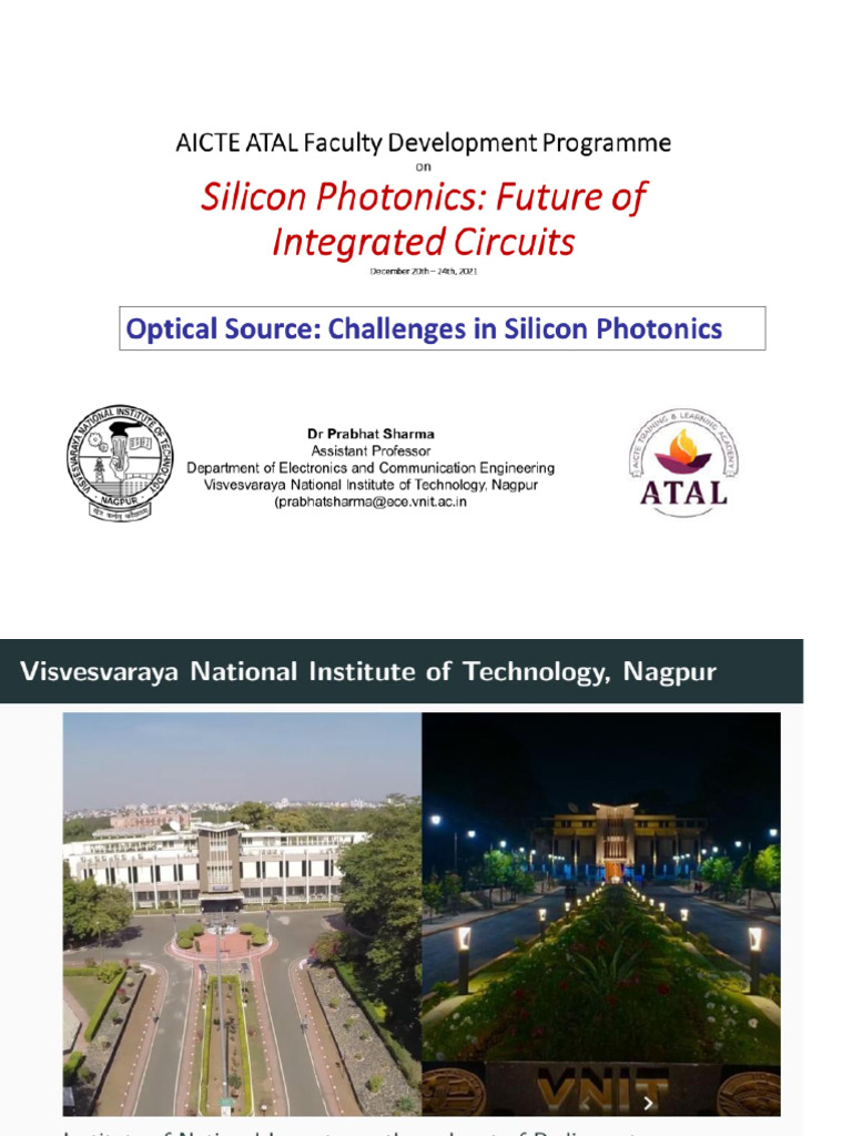Silicon Photonics Sources - Day 2 | PDF | Laser | Photonics