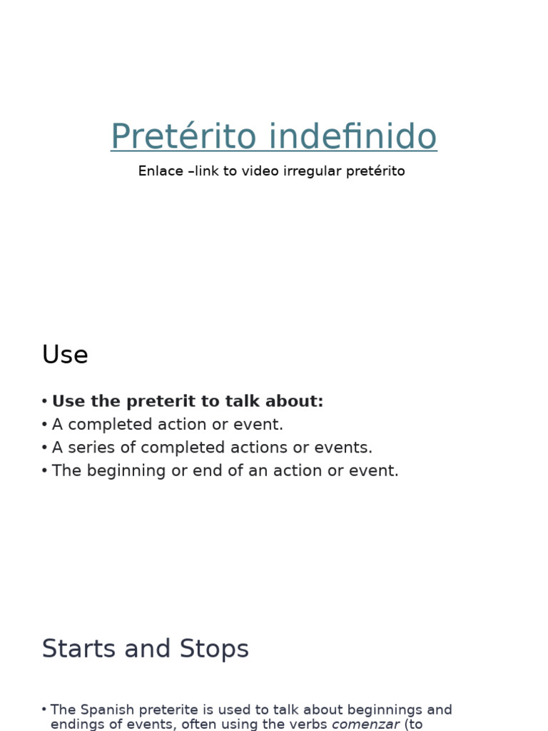 Repaso - Pretérito Indefinido | PDF | Linguistic Morphology | Linguistics
