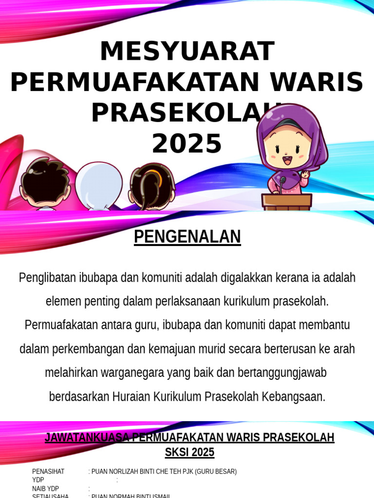 Mesyuarat Permuafakatan Ibu Bapa 2025 | PDF