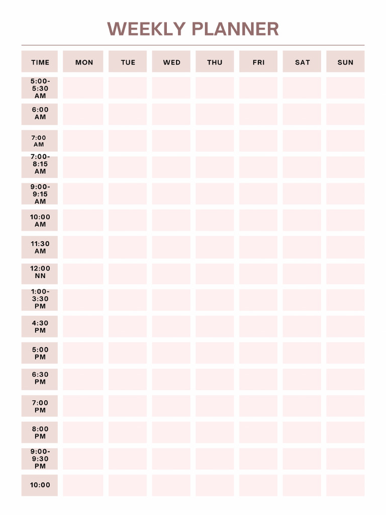 Pink & White Schedule Weekly Planner PDF | PDF