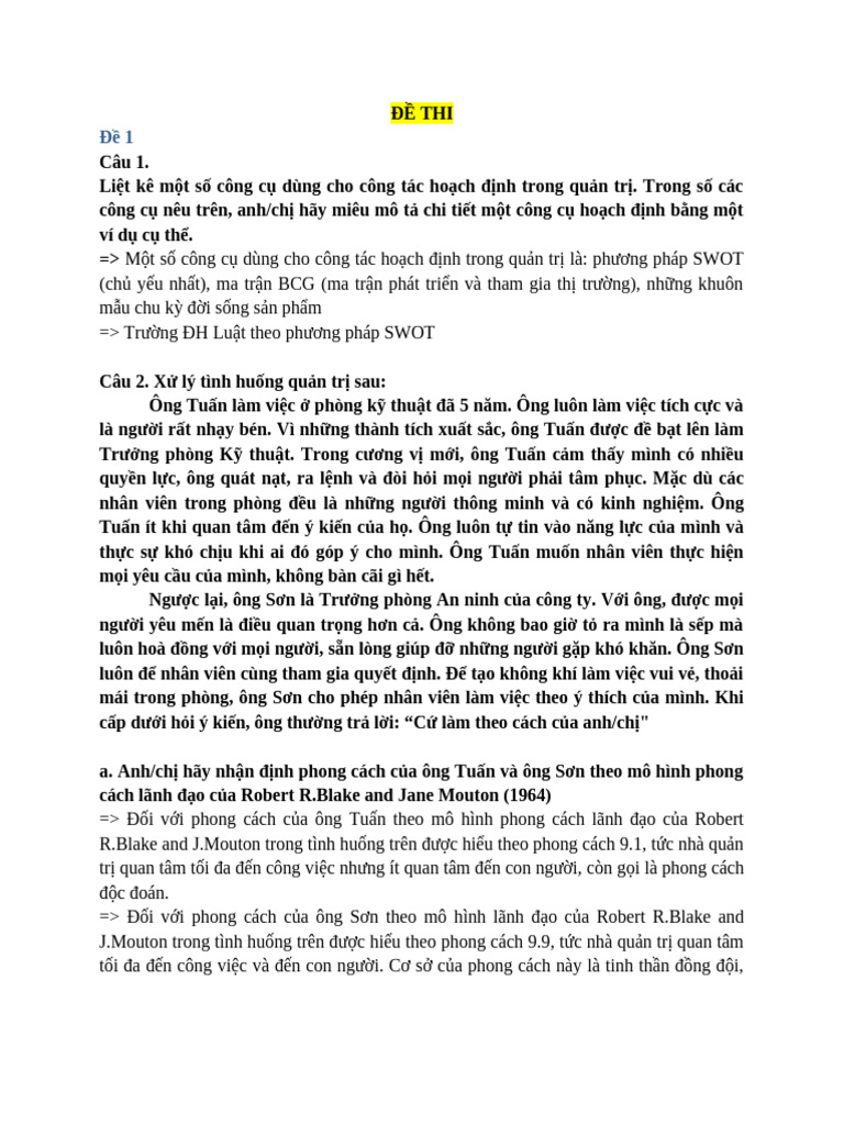 QTH - đề thi | PDF