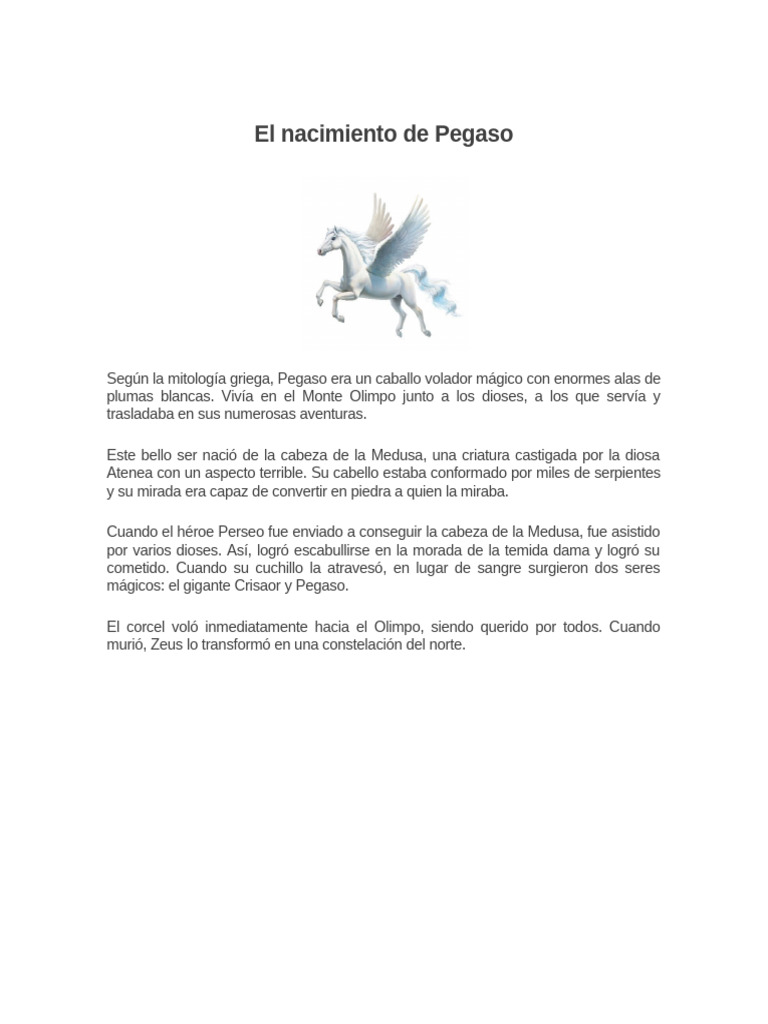 El Nacimiento de Pegaso | PDF