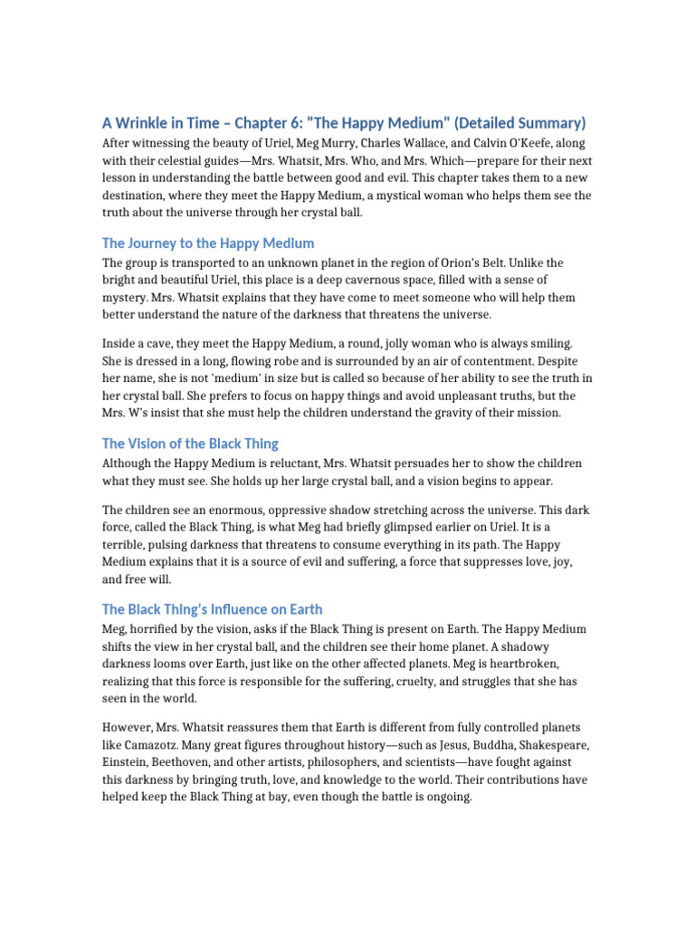 A_Wrinkle_in_Time_Chapter_6_Summary | PDF