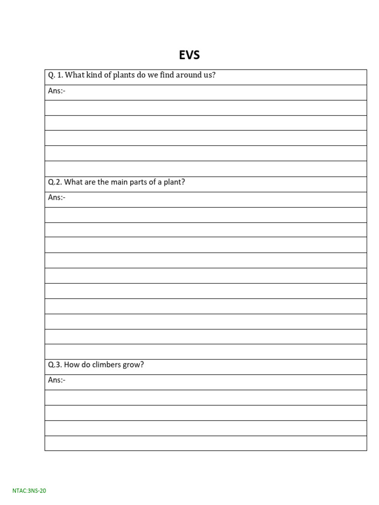 EVS Revision Sheet | PDF | Water | Plants