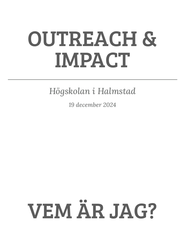 OUTREACH IMPACT Presentation | PDF