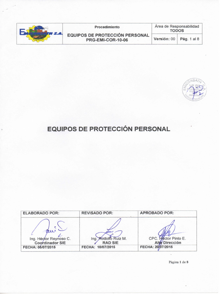 PRG_06 Procedimiento EPPs | PDF