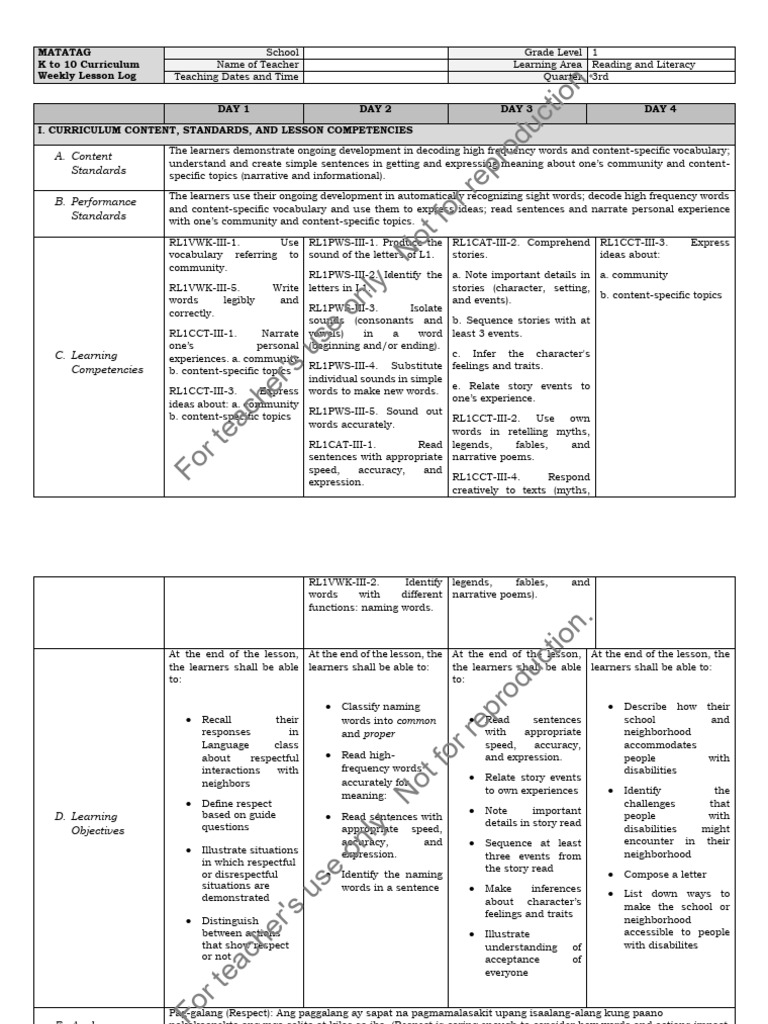 LE - Q3 - Week 1 - Reading and Lit - v1 | PDF | Linguistics | Human ...