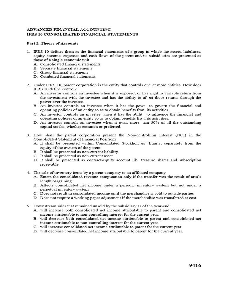 Consolidated Financial Statements | PDF | Equity (Finance) | Expense