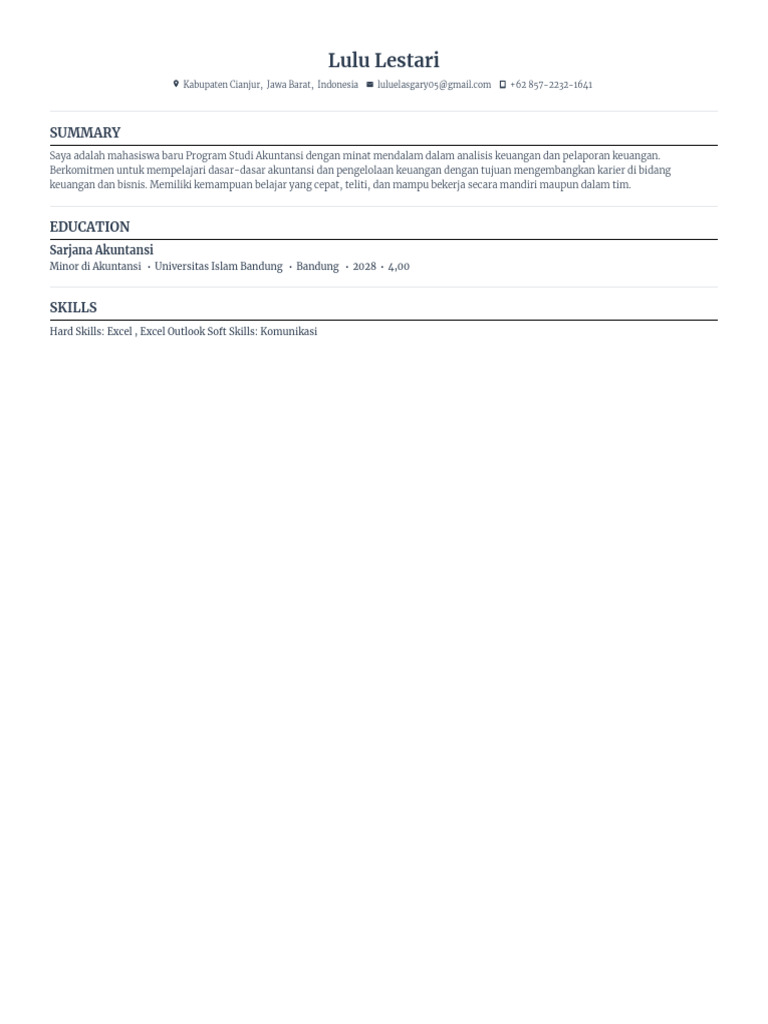 CV Ats Lulu Lestari | PDF